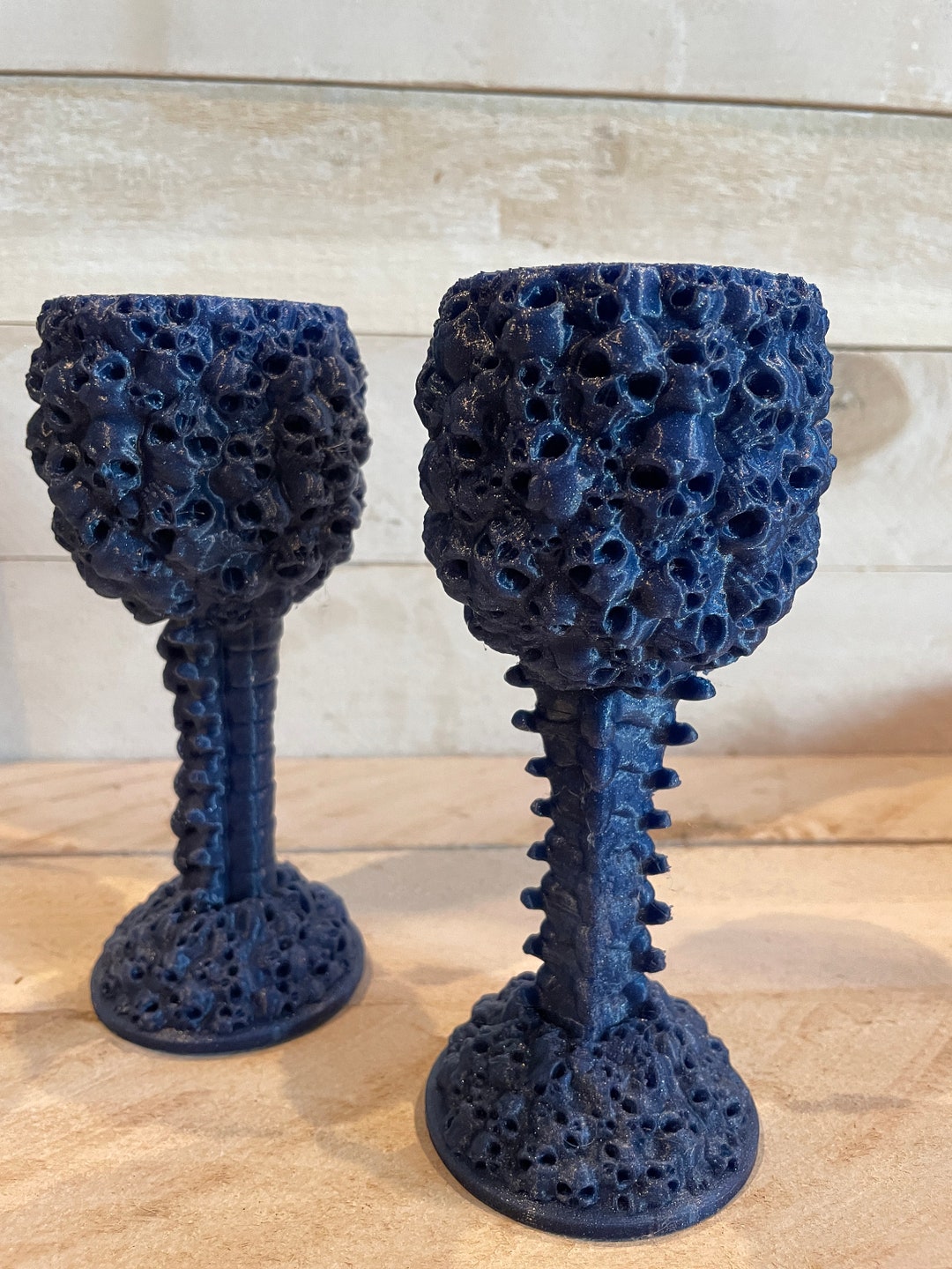Hex3d Skull Chalice, Midnight Blue PLA Candle Holder - Etsy
