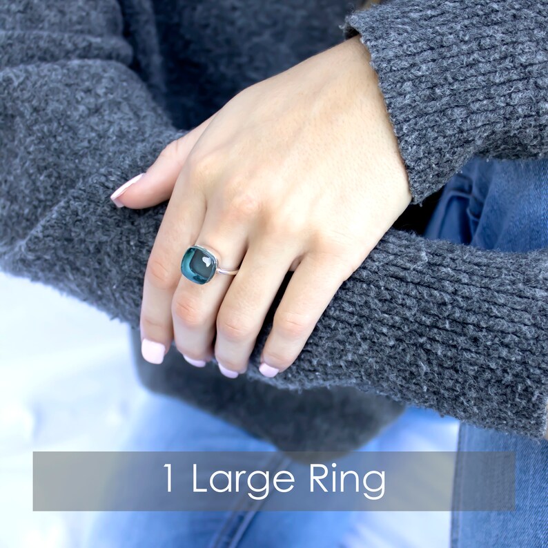 Sapphire Quartz Large Ring - Blue Gemstone Ring - September Birthstone ...