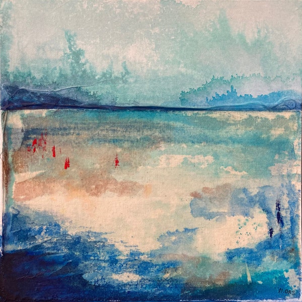 Mixed Media Beach Painting - Etsy