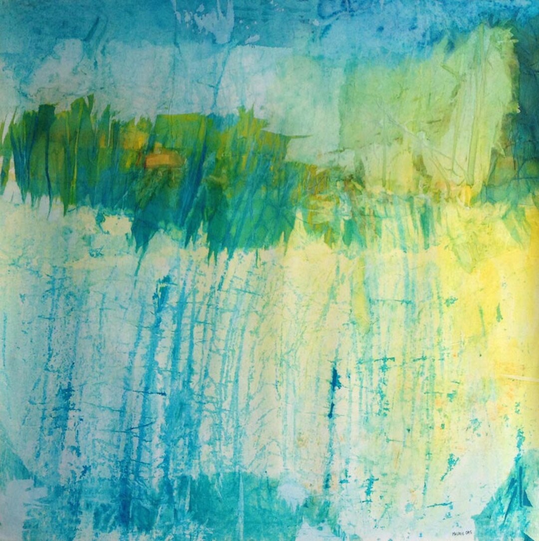 Original Waterscape - the Shore - Abstract Landscape, Original Painting ...