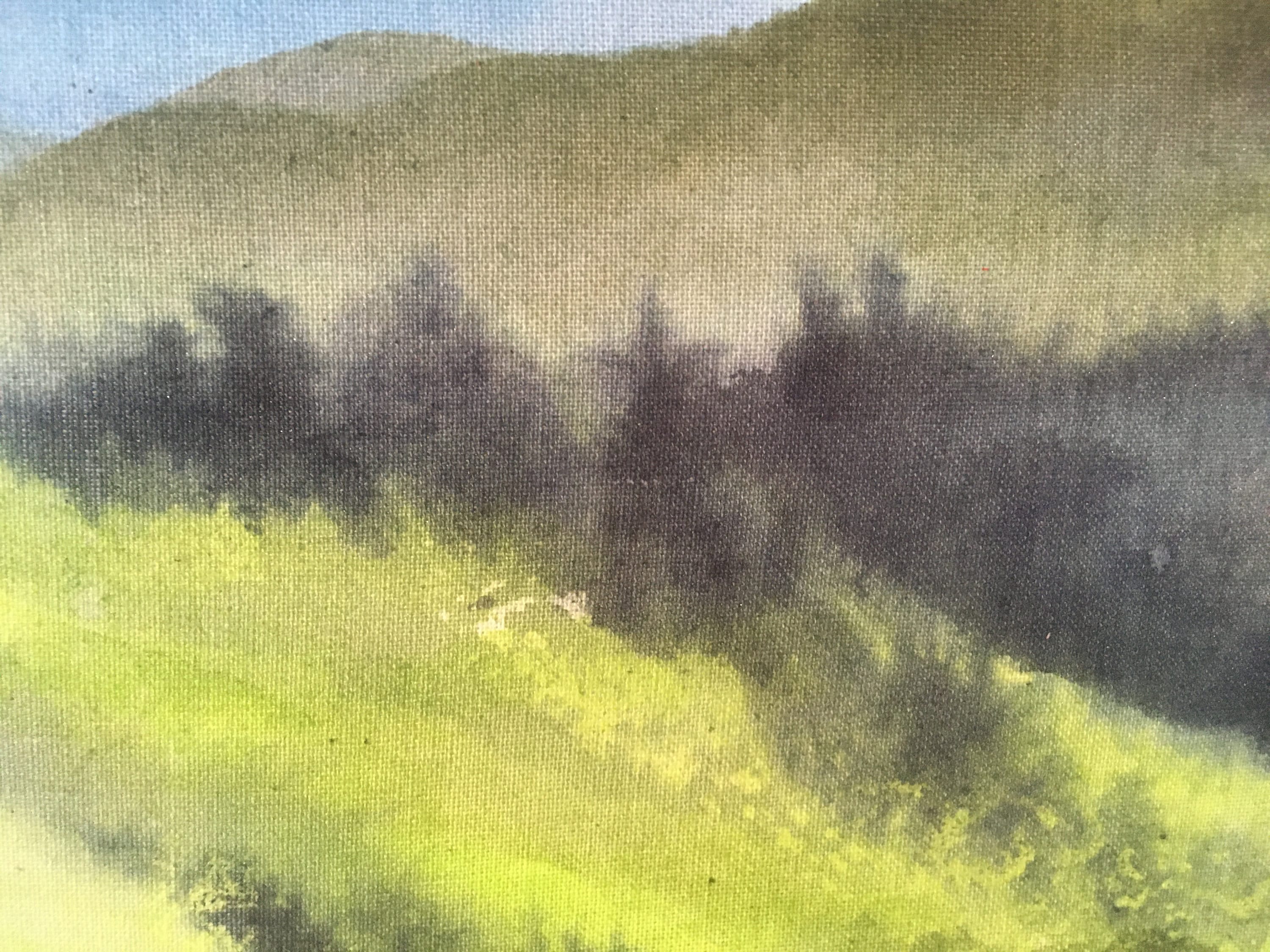 Original Painting Abstract Mountainscape Ink and Acrylic on - Etsy