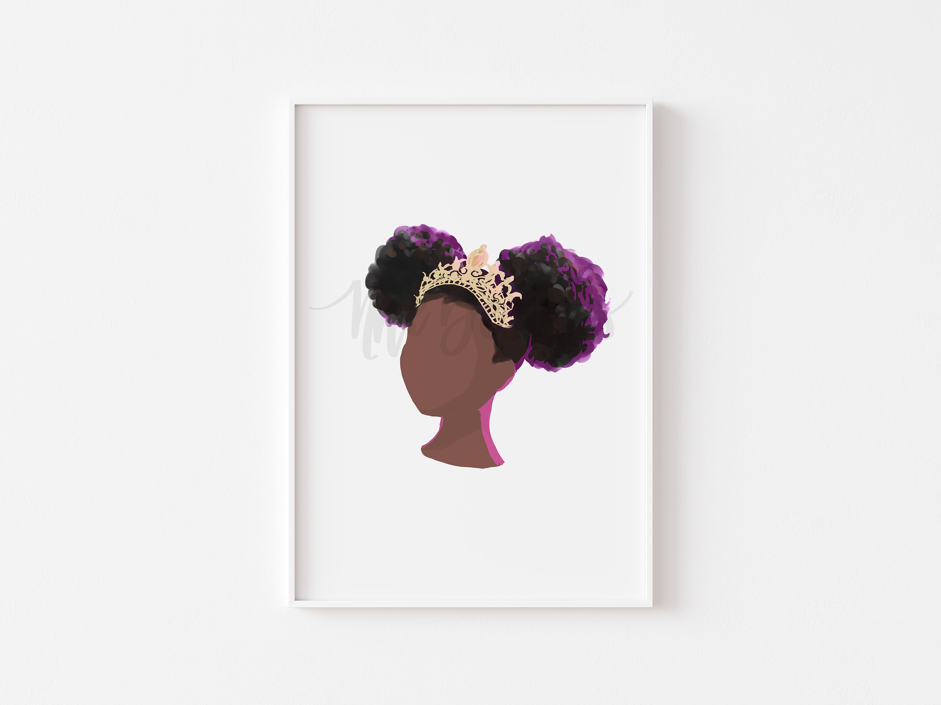 Princess Puffs Art | Young Afro Queen | Afro Puffs Art | Black Princess ...