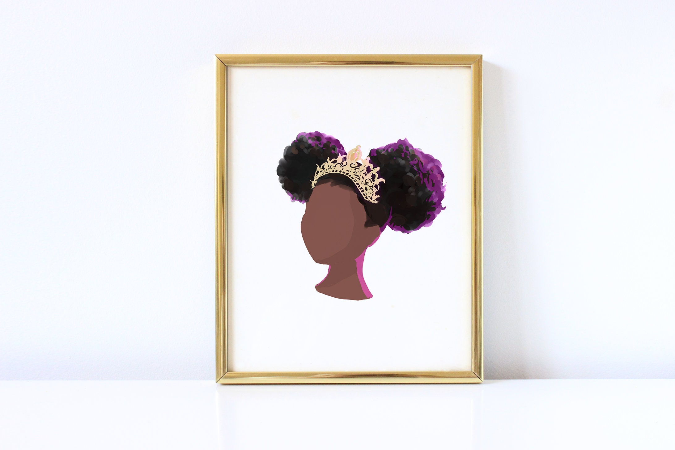 Princess Puffs Art | Young Afro Queen | Afro Puffs Art | Black Princess ...