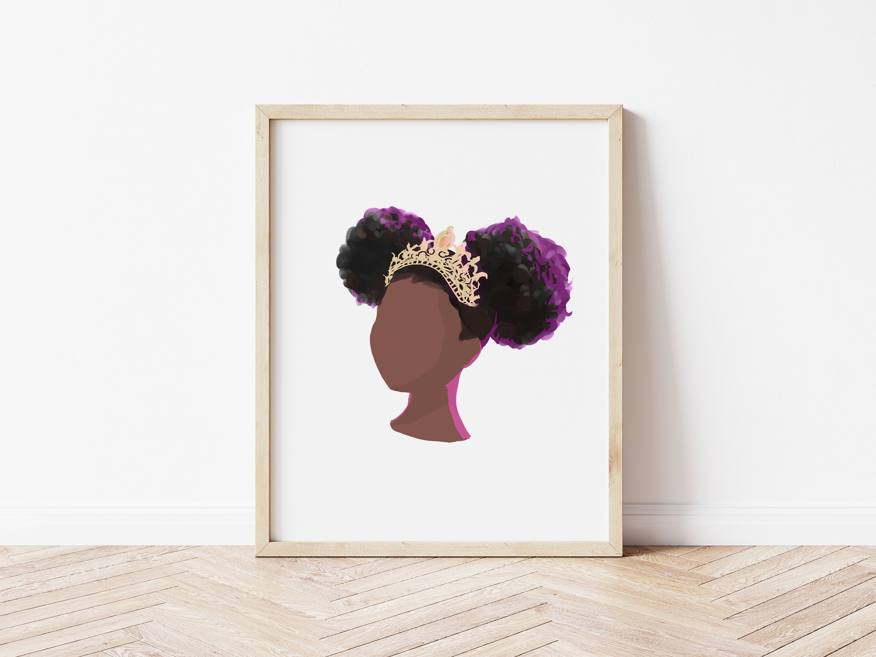 Princess Puffs Art | Young Afro Queen | Afro Puffs Art | Black Princess ...