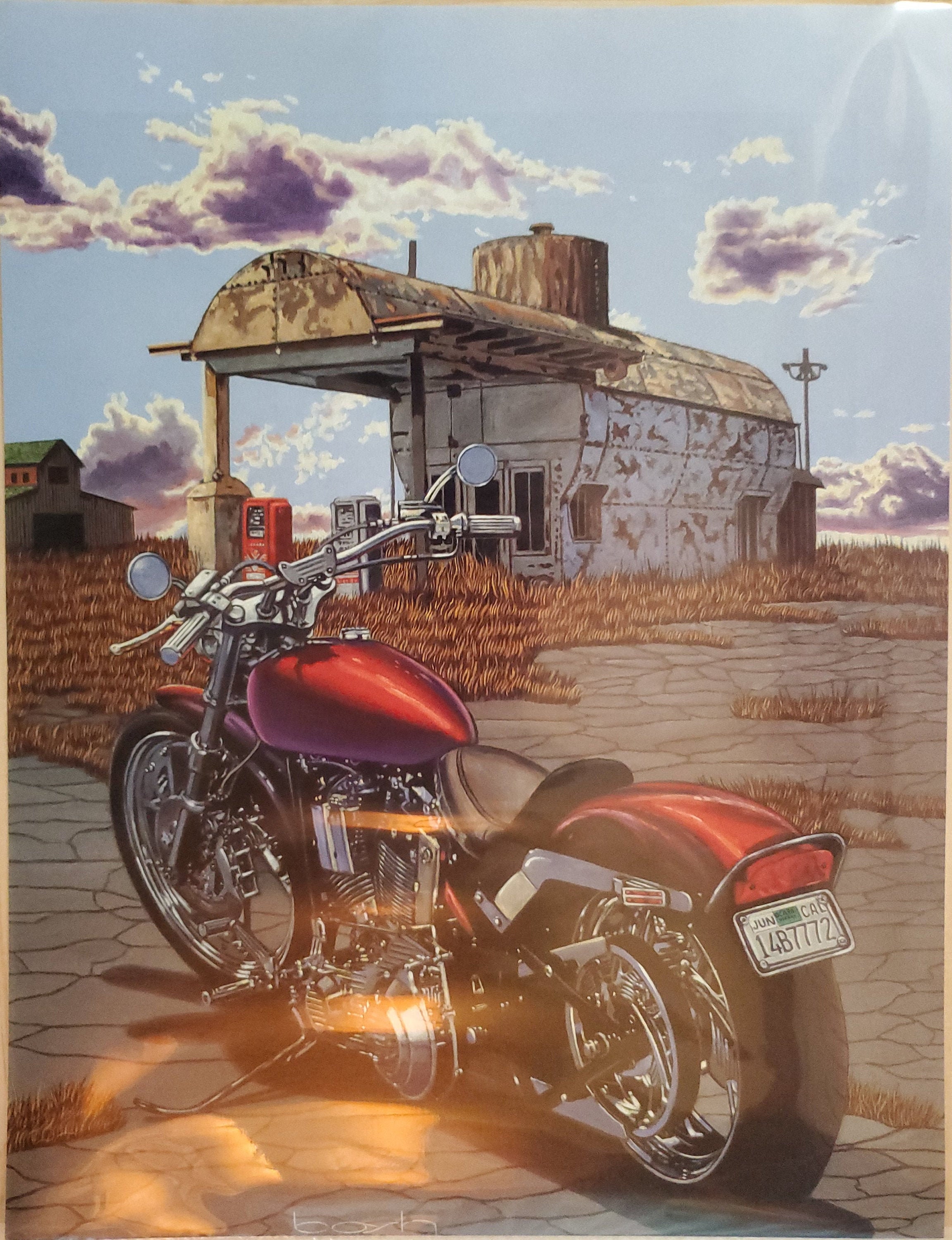 HARLEY DAVIDSON Backroads Bookplate Print by Kent Bash | Etsy
