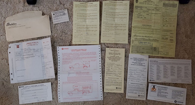 ORIGINAL 1980 DODGE SWEPTLINE Pickup Glove Box Document Collection DTL1 ...