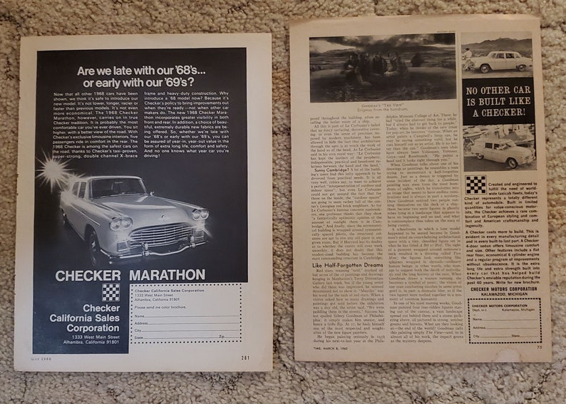 CHECKER CAR Advertisement Lot. Car Checker - Etsy