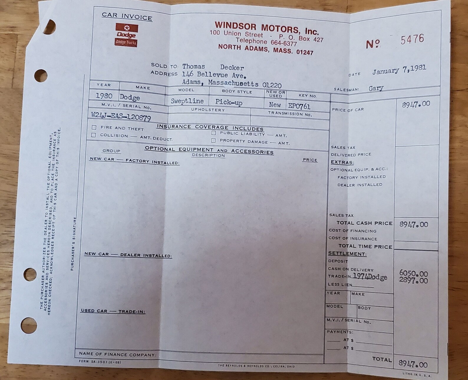 ORIGINAL 1980 DODGE SWEPTLINE Pickup Glove Box Document Collection DTL1 ...