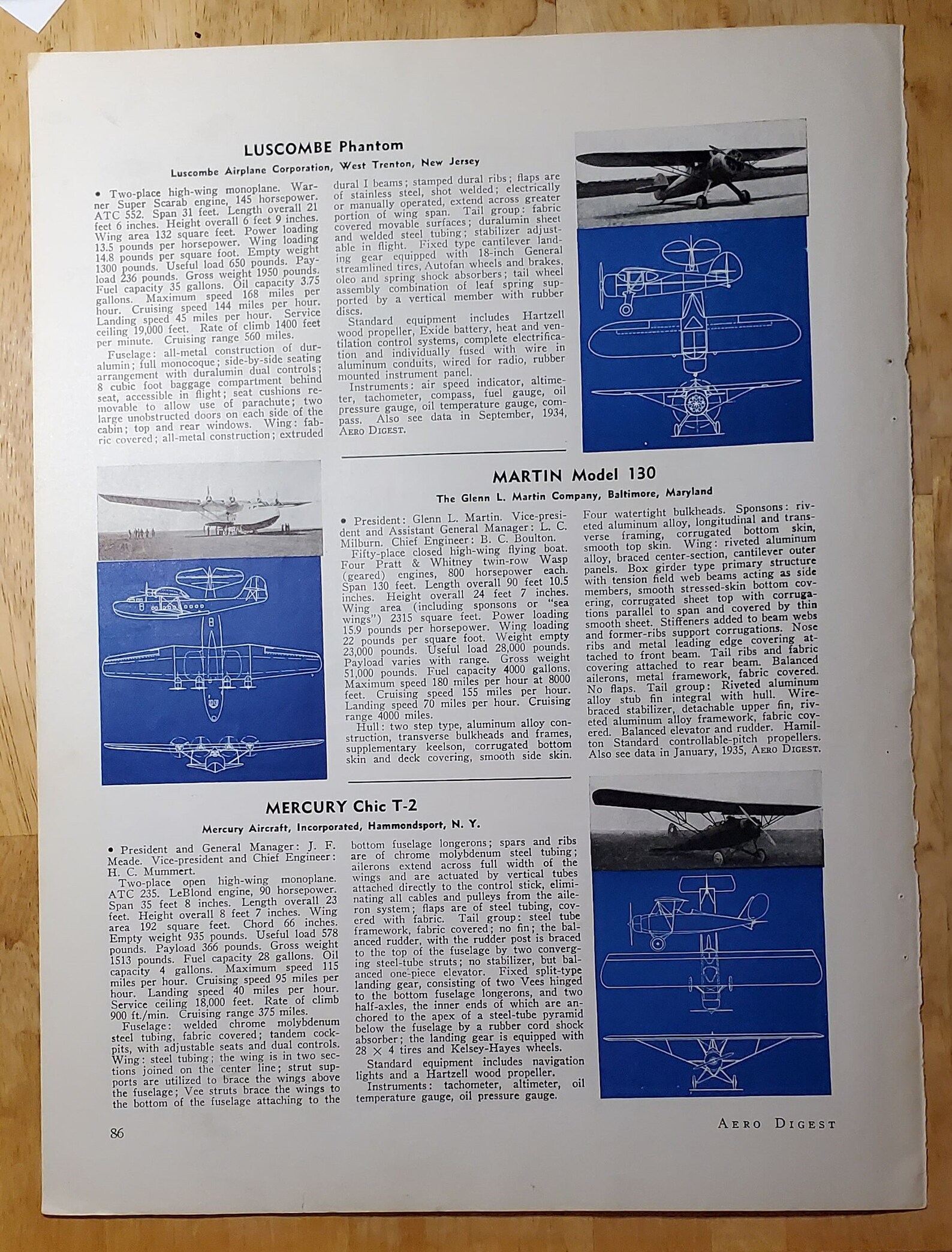 1935 LUSCOME Phantom Airplane Article 1B5-3 - Etsy