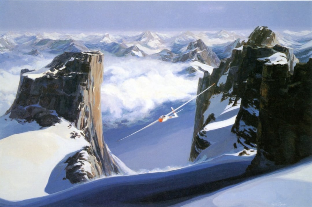 Concept 70 Sailplane – MORNING in THE ROCKIES Bookplate Art Print ...