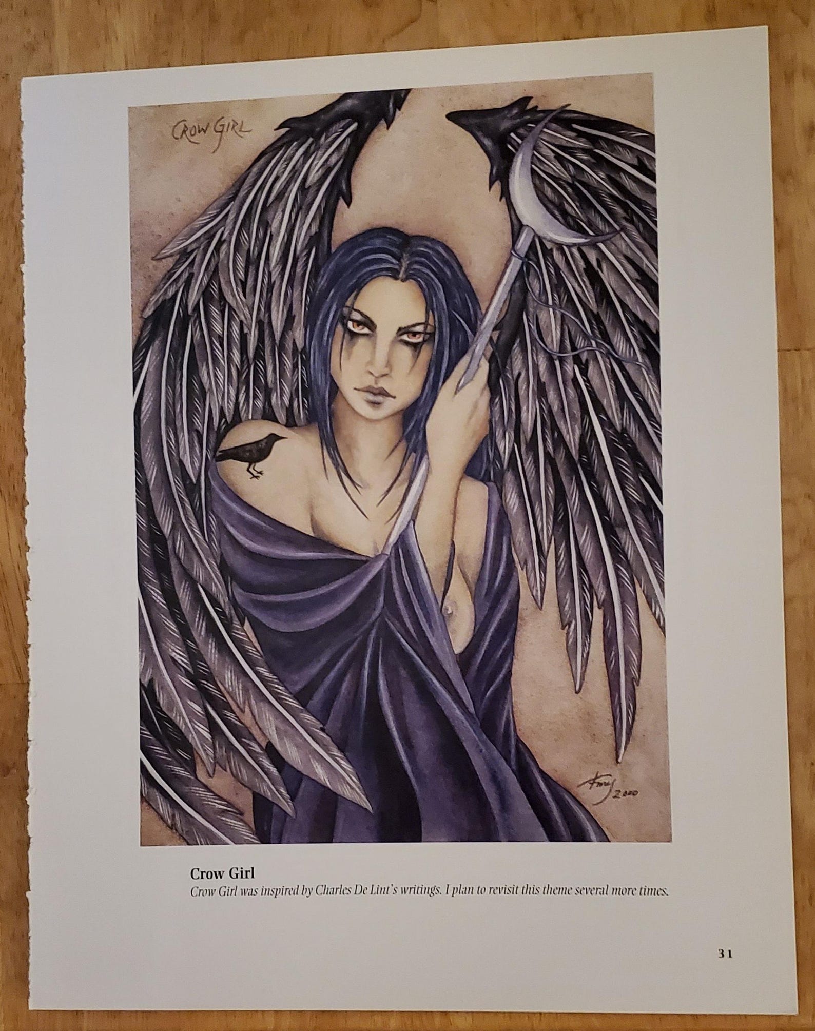 Fairy CROW GIRL Bookplate Art Print by Amy Brown – AB31 - Etsy
