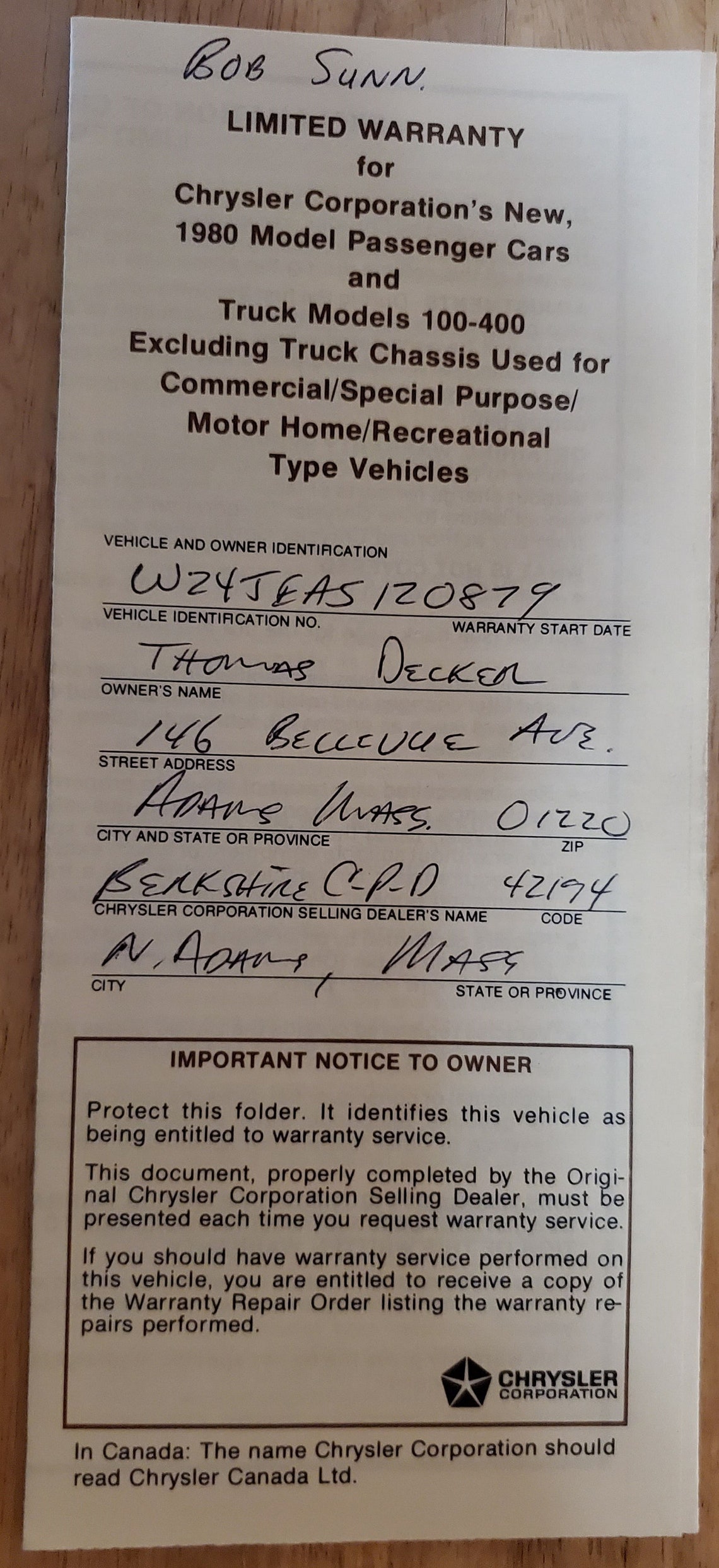 ORIGINAL 1980 DODGE SWEPTLINE Pickup Glove Box Document Collection DTL1 ...