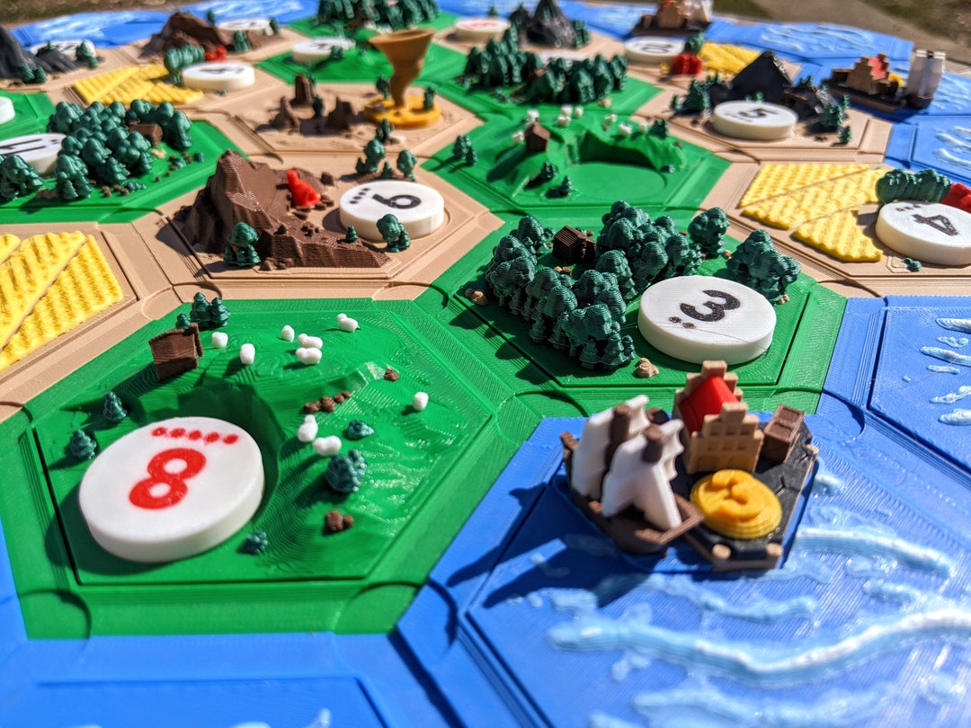 3D Settlers of Catan Upgrade Set: Deluxe Magnetic Board Game With ...