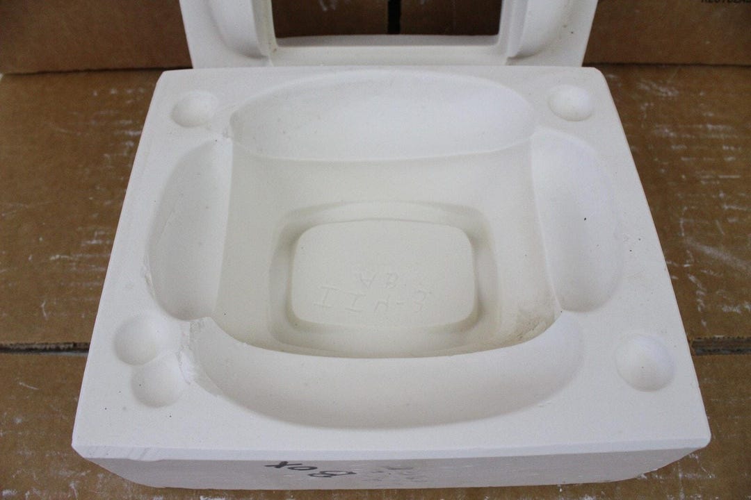 Ceramic Slip Mold 2 Piece Lace Box Container Jewelry Lid Cast Casting ...