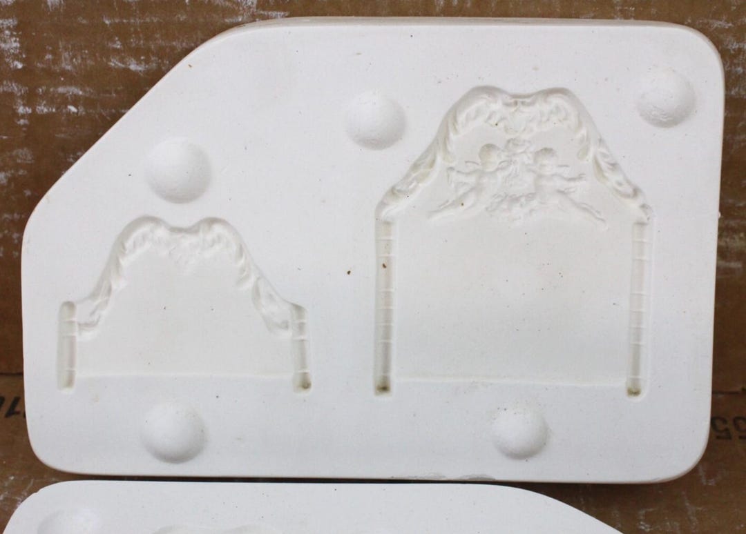 Ceramic Slip 2 Piece Mold Air Capitol Bed Frame Headboard Ornate Cast ...