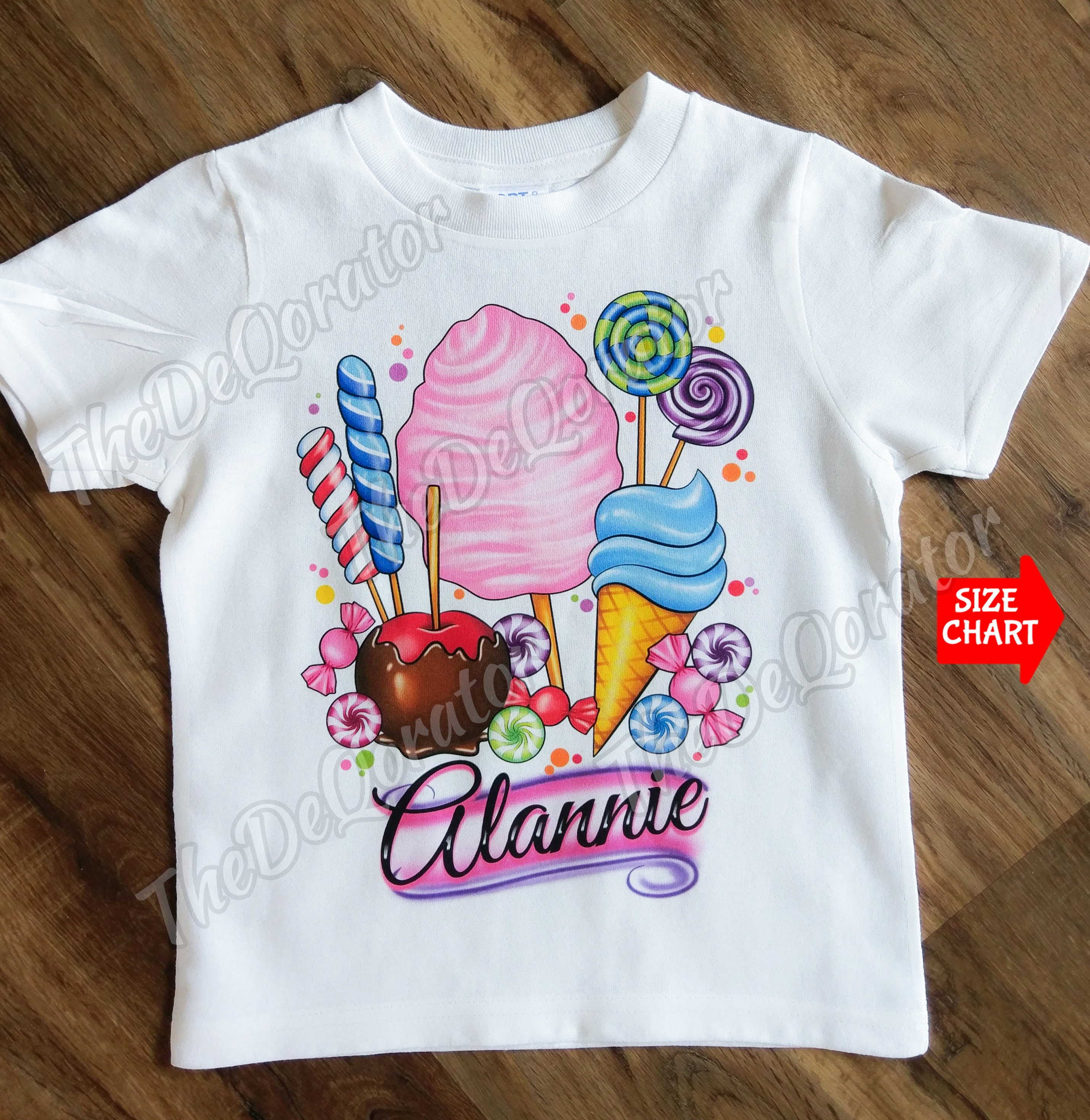 Personalized Rainbow Candy Ice Cream T-shirt, Circus Theme, Graphic Tee ...