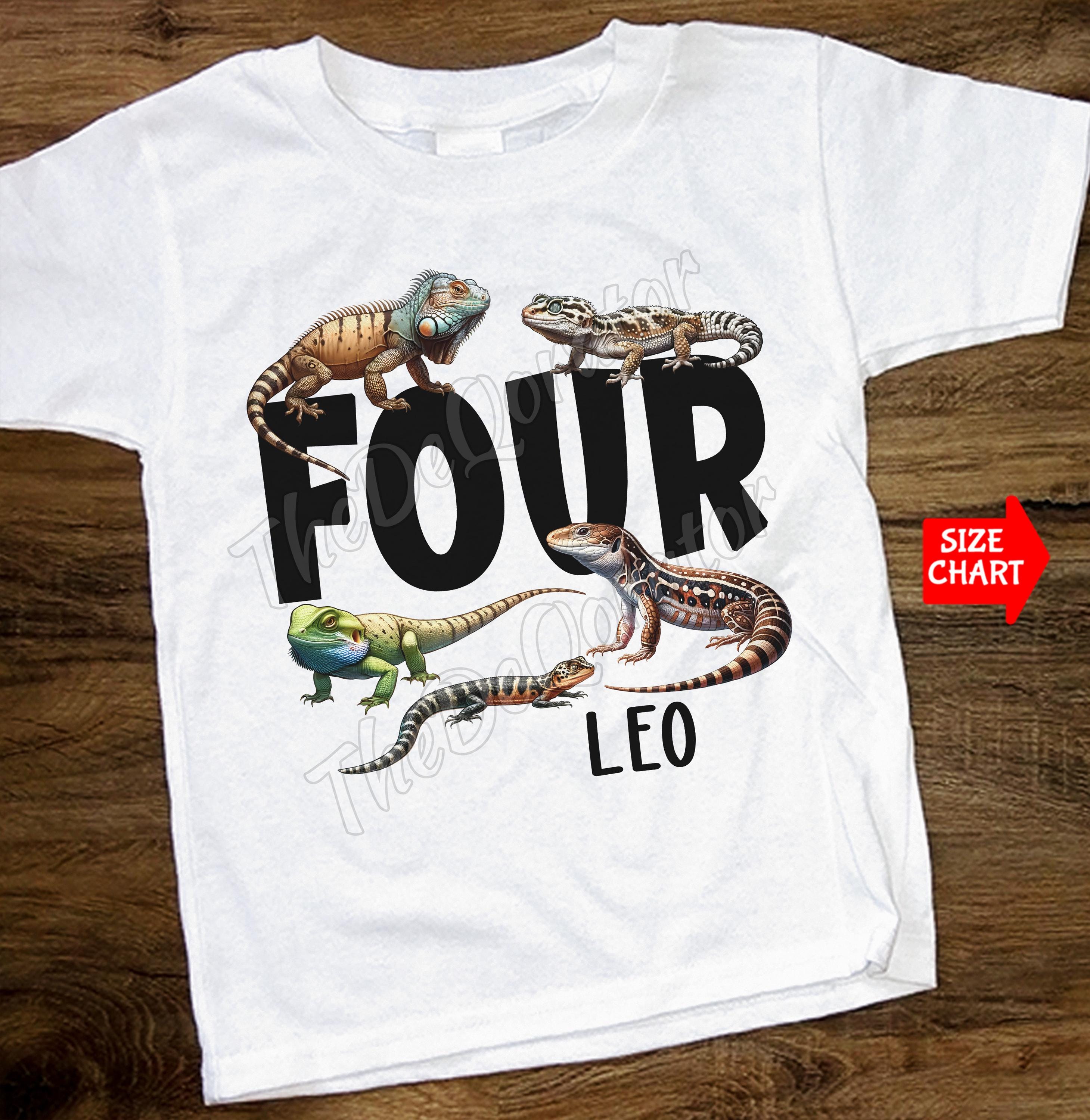 Reptile Lizard T-shirt, Personalized Any Age Lizards Lover Toddler ...