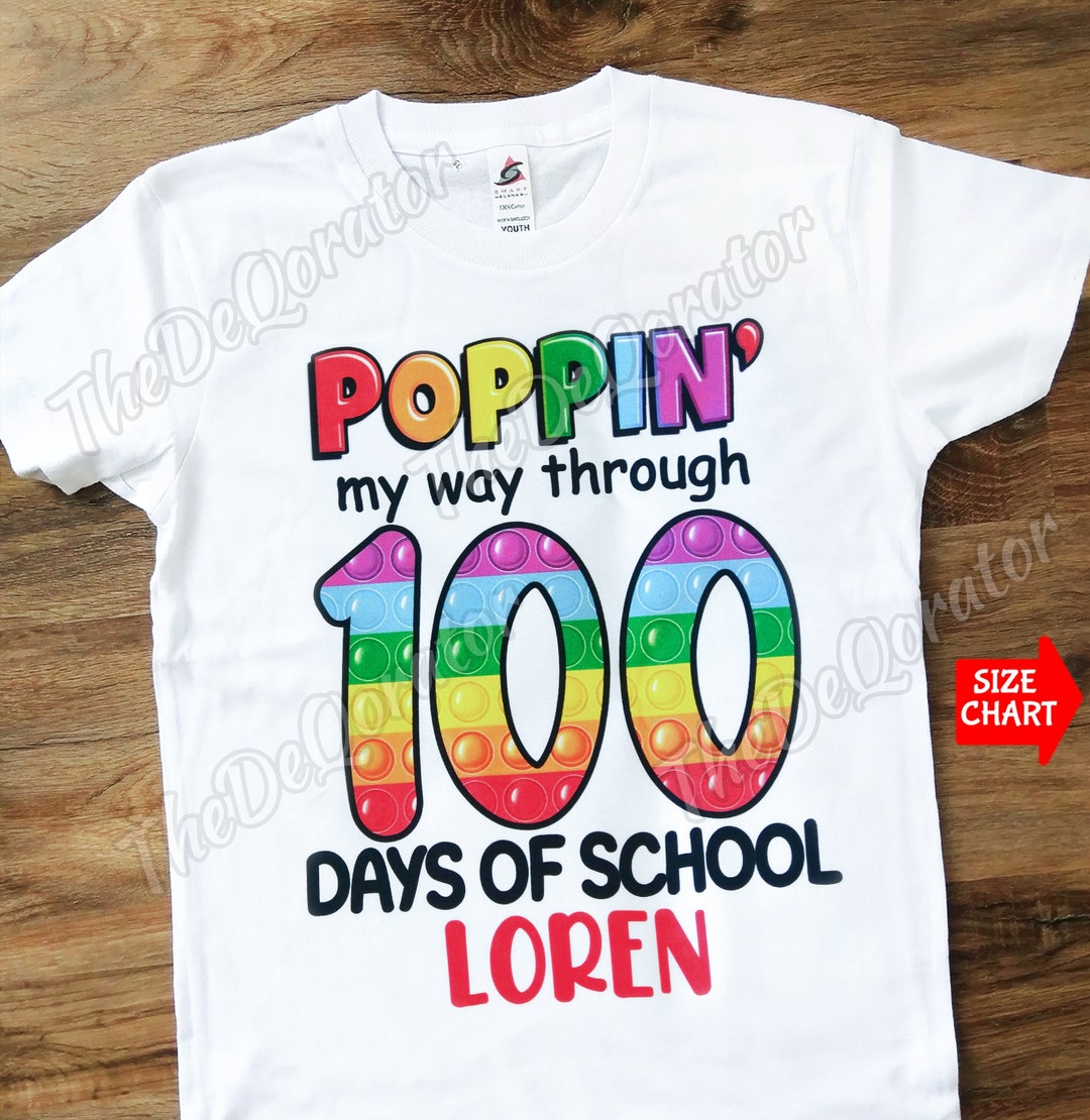 Personalized Poppin' My Way Through 100 Days of School T-shirt, Cute ...