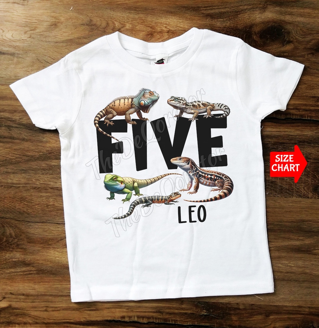 Reptile Lizard T-shirt, Personalized Any Age Lizards Lover Toddler ...