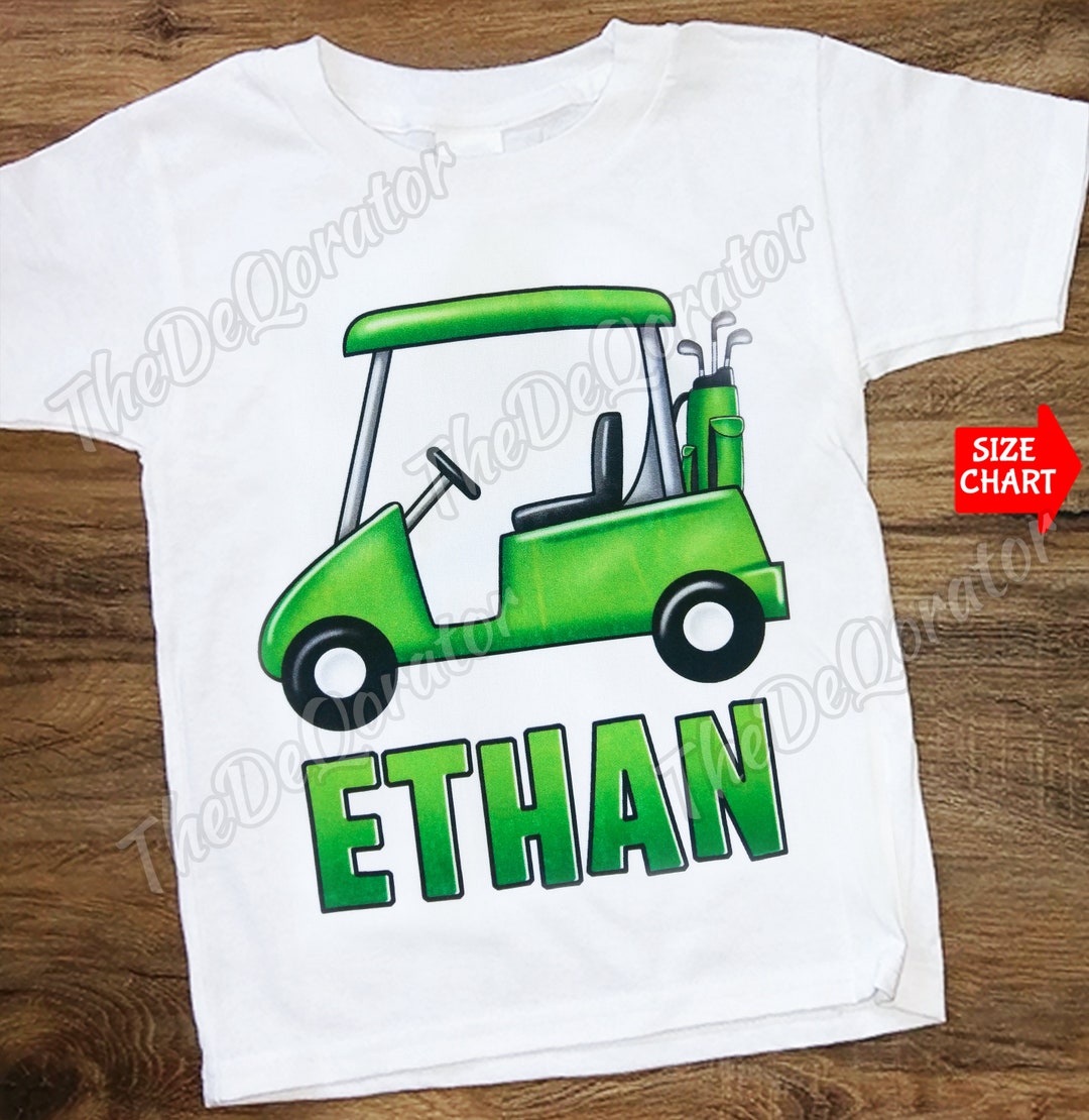 Personalized Golf Cart T-shirt, Green Car, Caddy, Golfing Golfer Tee ...
