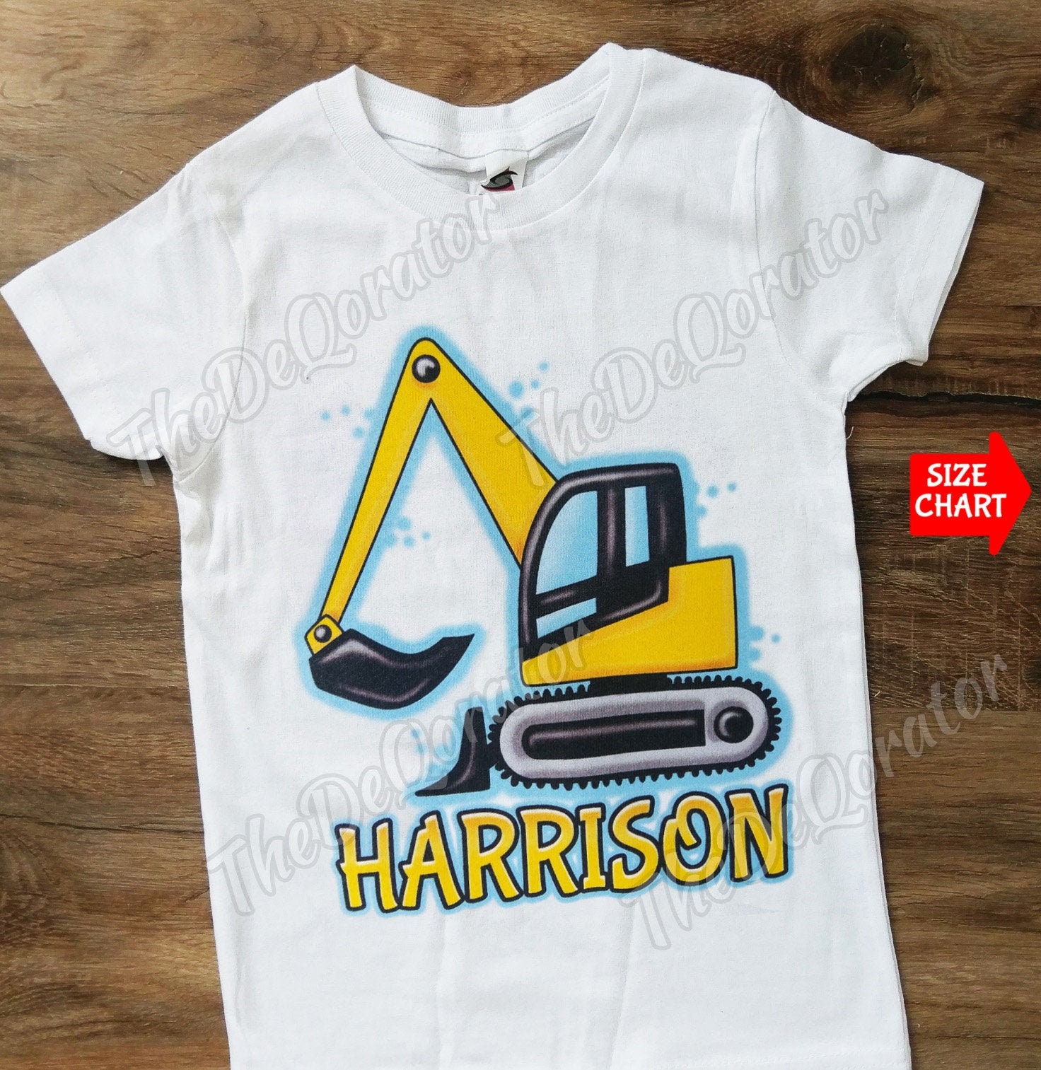 Personalized Construction Excavator T-shirt, Graphic Tee, Car Shirt ...