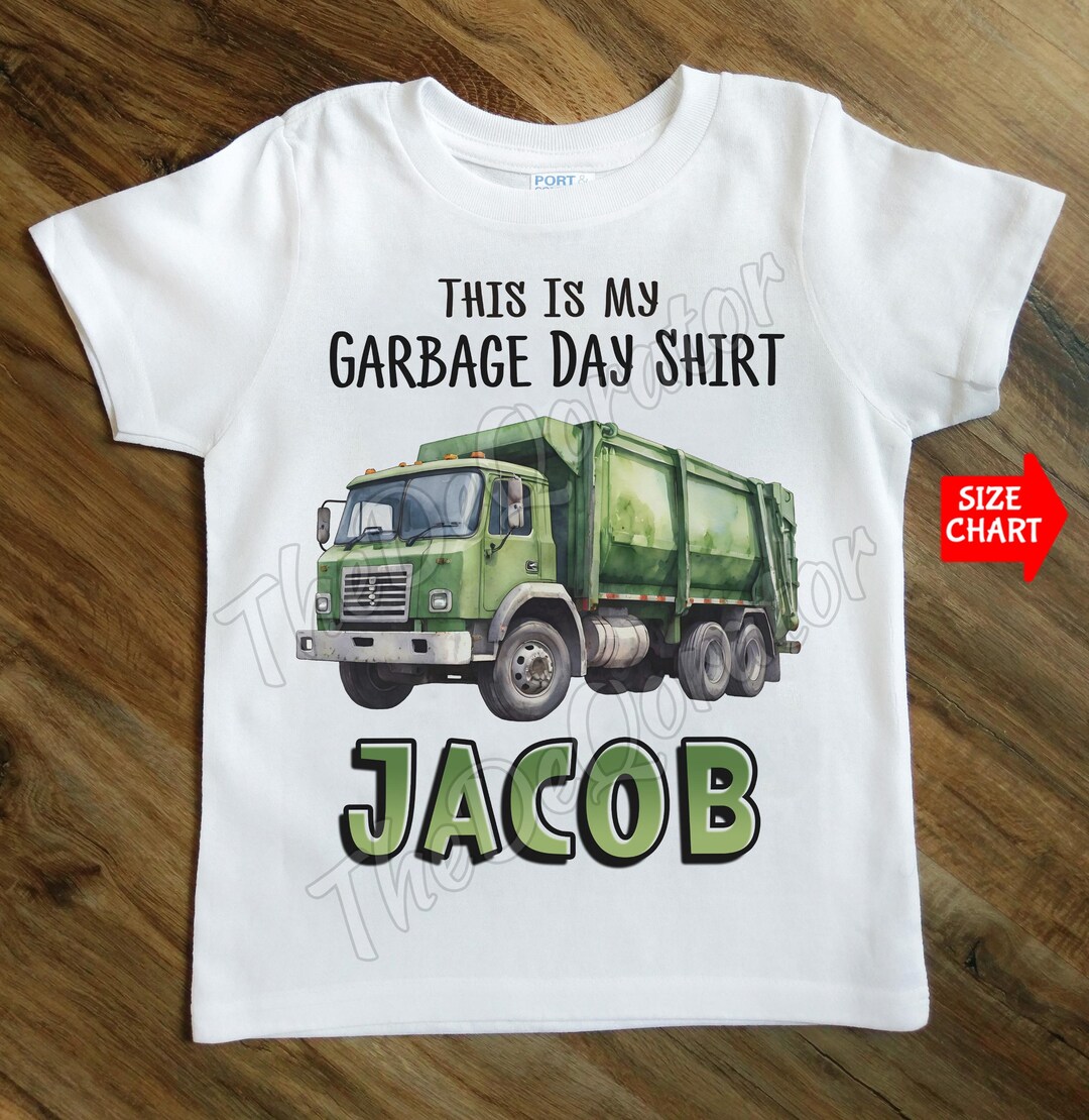 Personalized Garbage Truck, This is My Garbage Day Shirt, Kids Youth ...