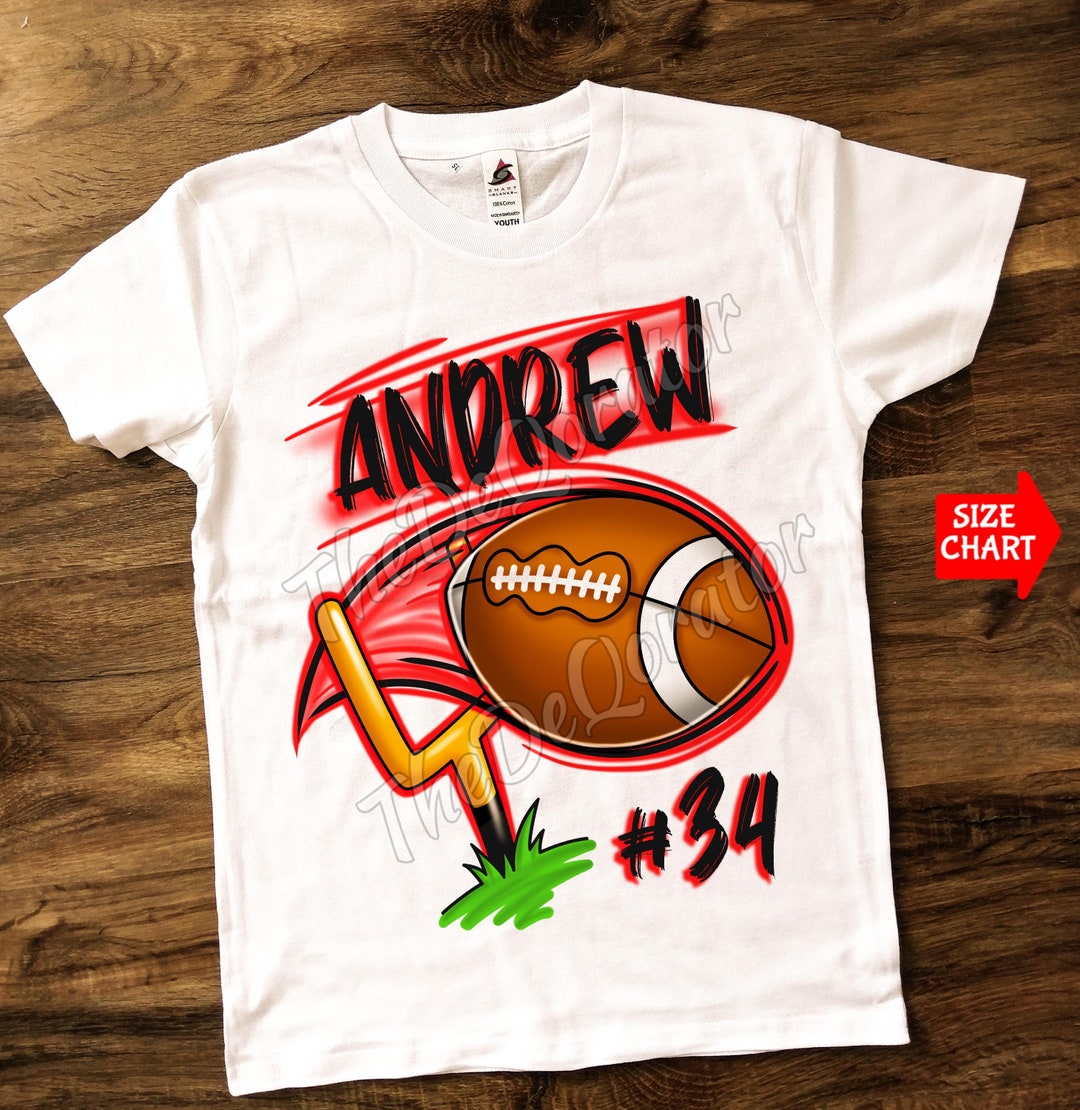 Personalized Number and Name Football Ball T-shirt, Football Graphic ...