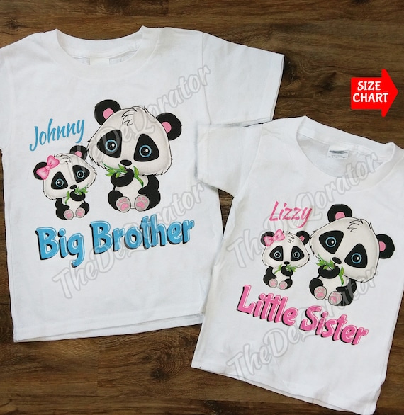 Personalized Panda Big Brother Little Brother Sister Matching | Etsy