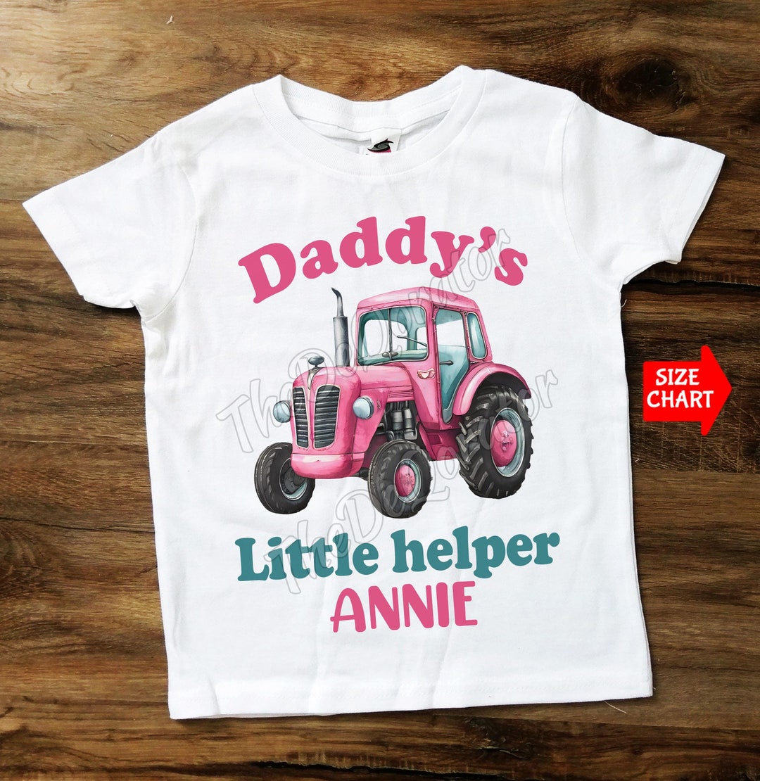 Personalized Pink Tractor T-shirt, Cute Pink Tractor Farm Shirt, Daddy ...