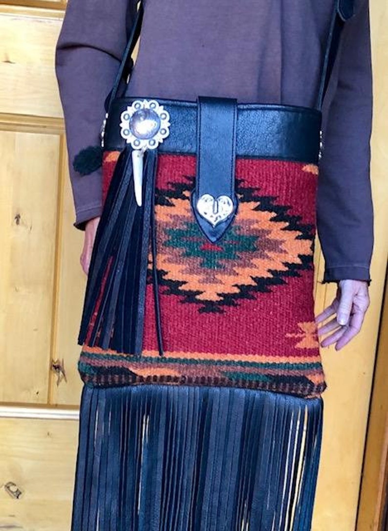 Repurposed ~ Native Woven Wool Rug ~ Bag ~ Purse ~ Leather ~ Tons of ...