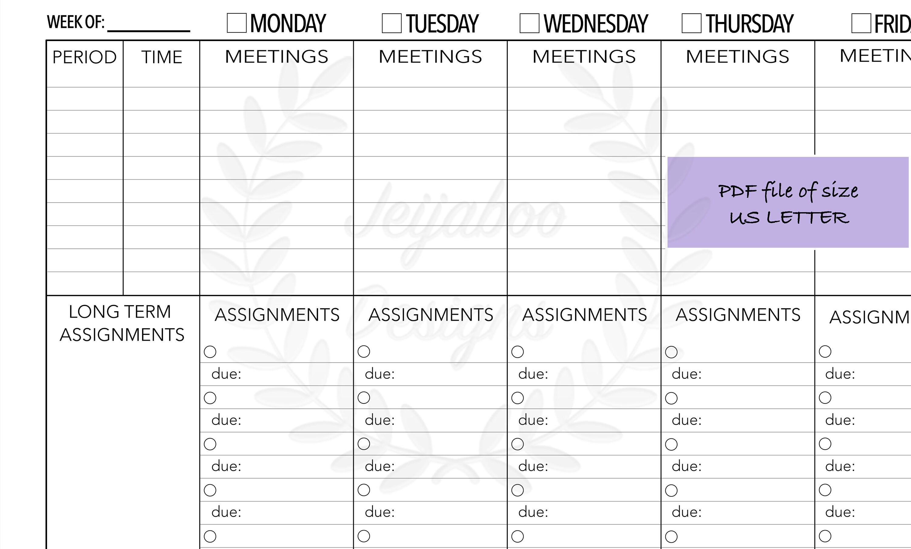 Printable Remote Learning Weekly Assignment Planner and - Etsy