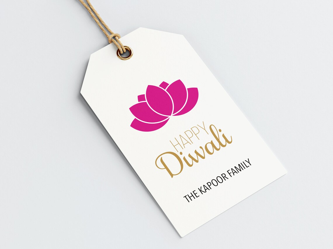 EDITABLE PRINTABLE PERSONALIZED Happy Diwali Gift or Favor Tag | Etsy