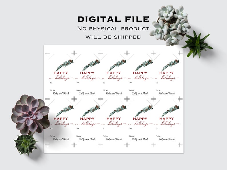 EDITABLE PRINTABLE PERSONALIZED Happy Holidays Gift or Favor - Etsy