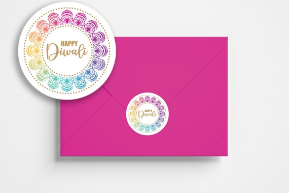 Happy Diwali Sticker Diwali Labels Diwali Envelope Seals | Etsy