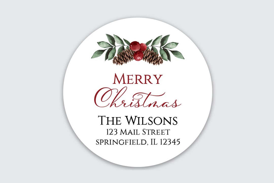 PRINTABLE PERSONALIZED Christmas Return Address Labels - Etsy UK