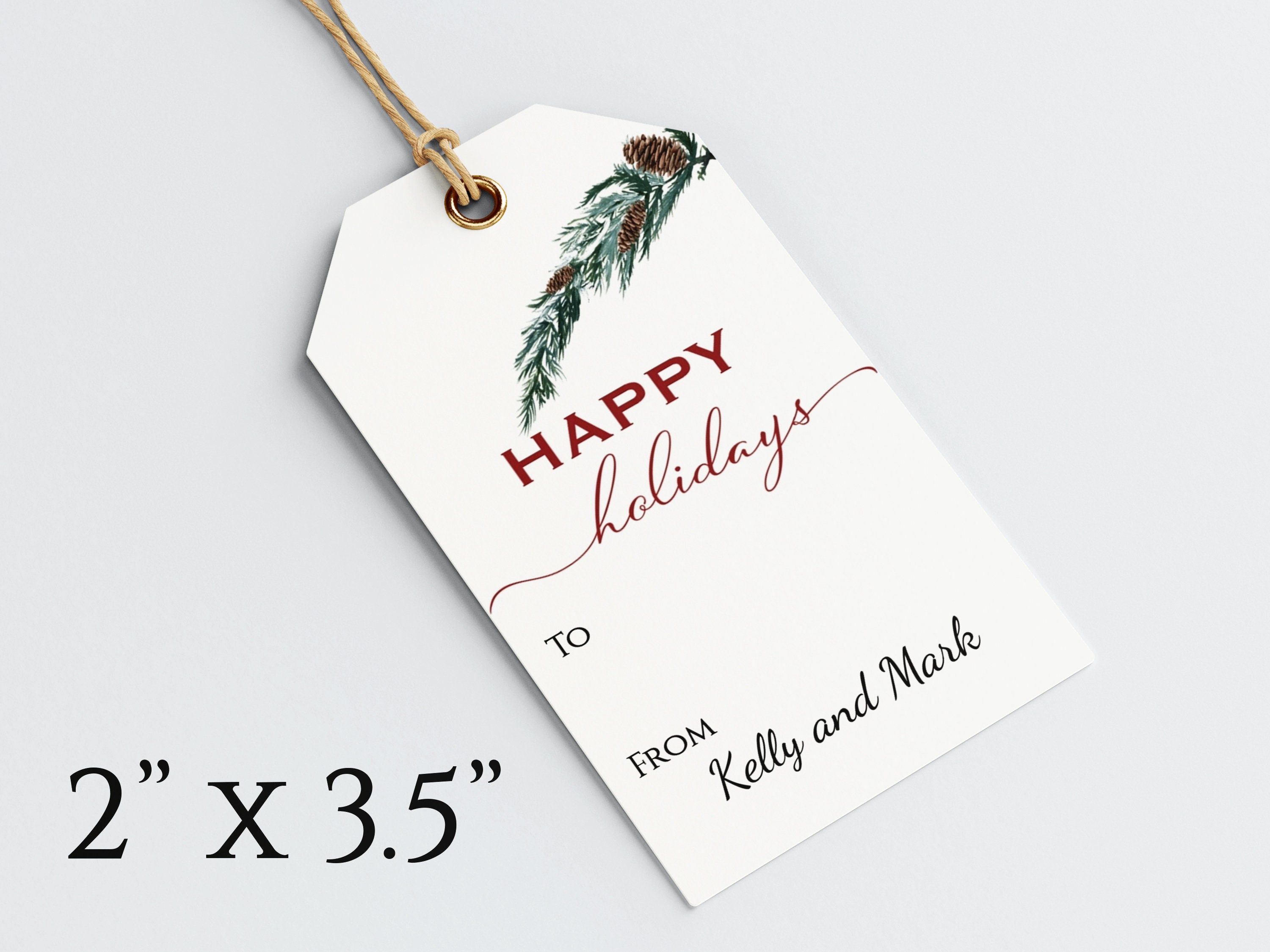 EDITABLE PRINTABLE PERSONALIZED Happy Holidays Gift or Favor - Etsy