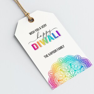 EDITABLE PRINTABLE PERSONALIZED Happy Diwali Gift or Favor Tag Diwali ...