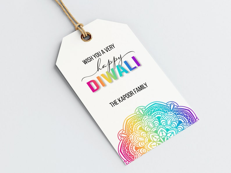 EDITABLE PRINTABLE PERSONALIZED Happy Diwali Gift or Favor Tag Diwali ...