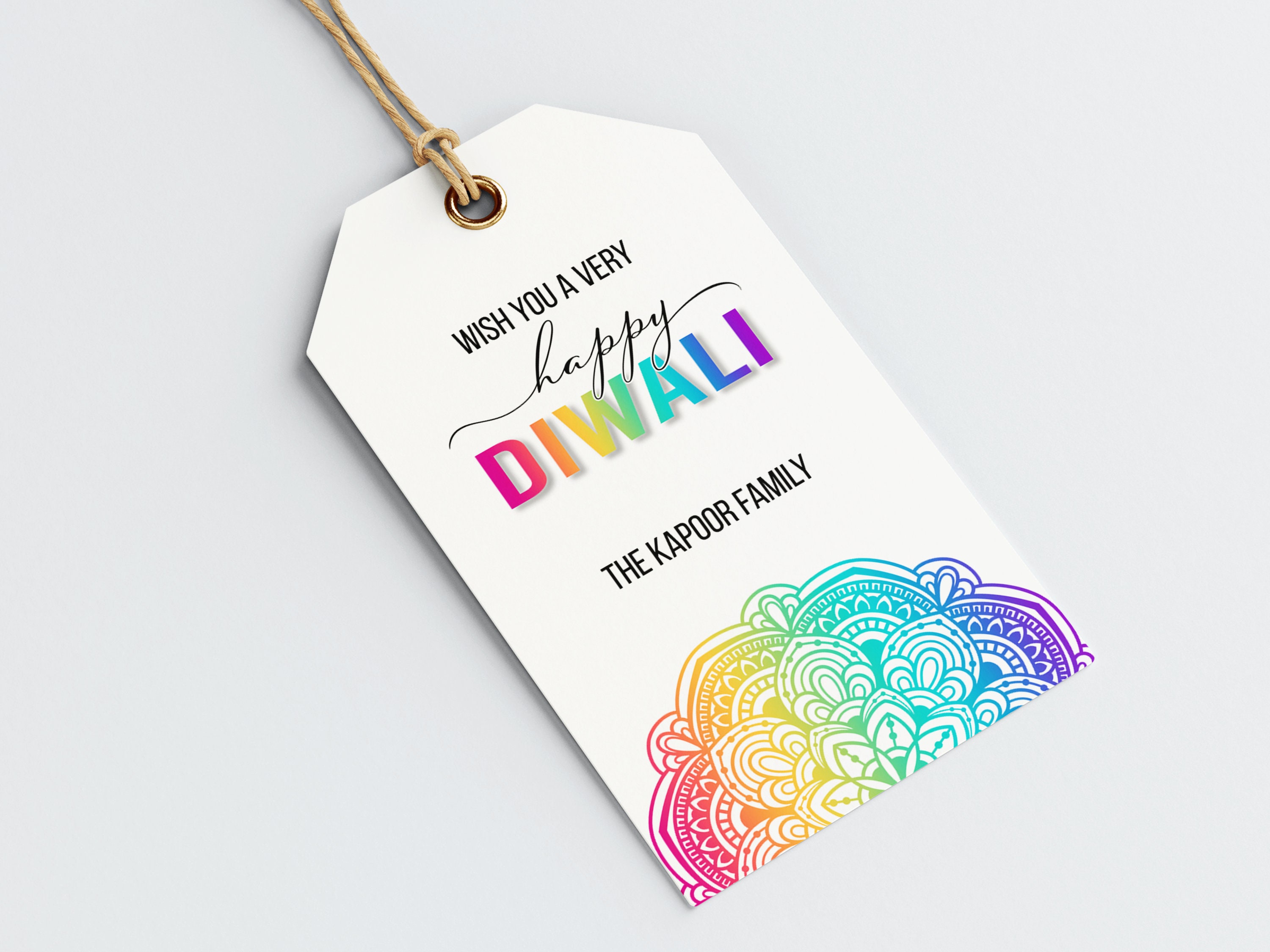 EDITABLE PRINTABLE PERSONALIZED Happy Diwali Gift or Favor Tag Diwali ...