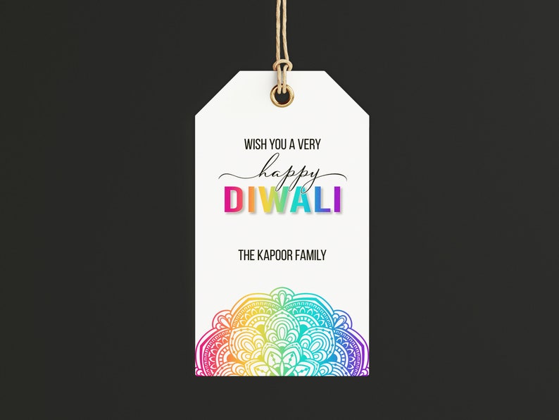 EDITABLE PRINTABLE PERSONALIZED Happy Diwali Gift or Favor Tag Diwali ...