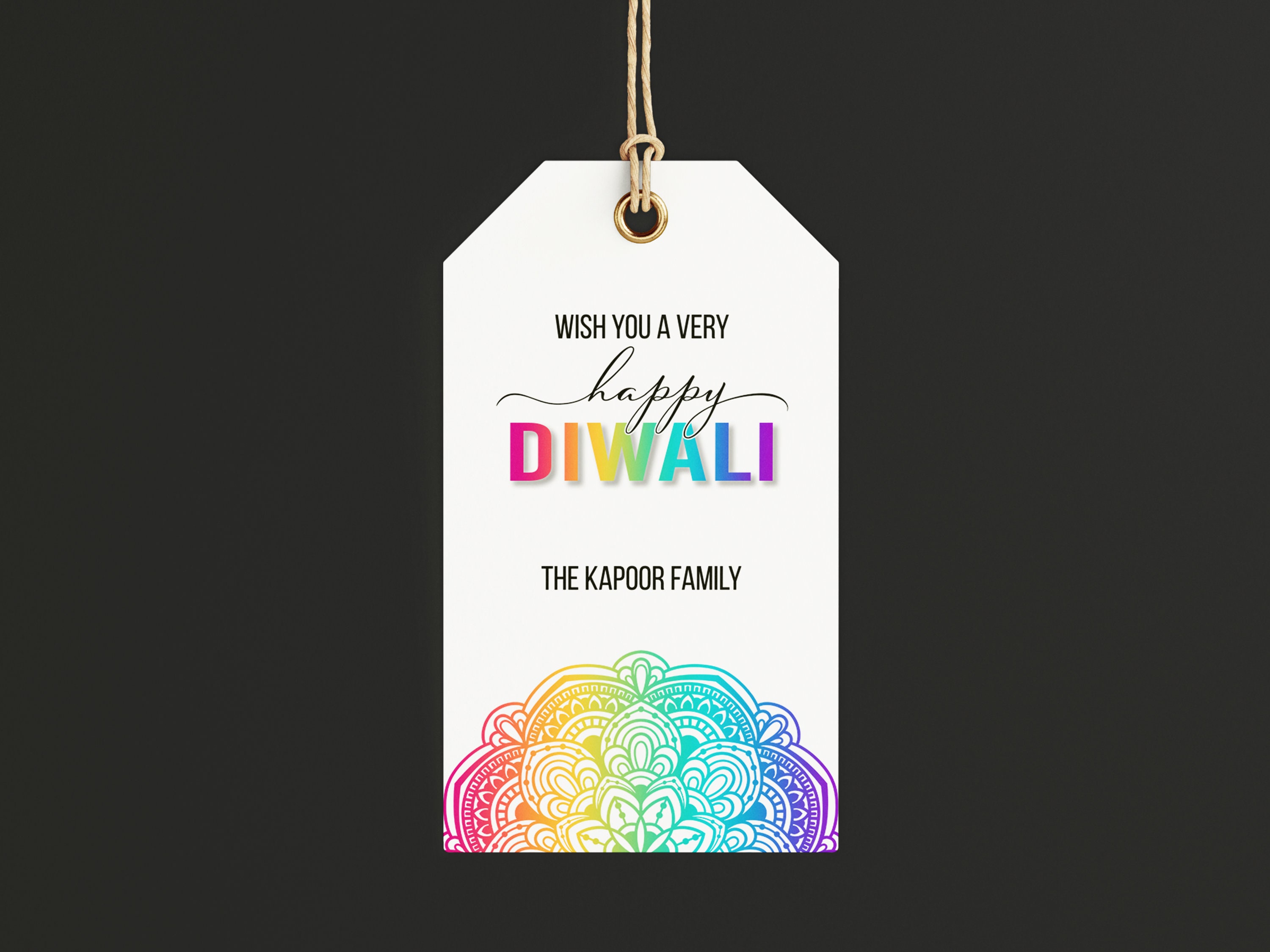 EDITABLE PRINTABLE PERSONALIZED Happy Diwali Gift or Favor Tag Diwali ...