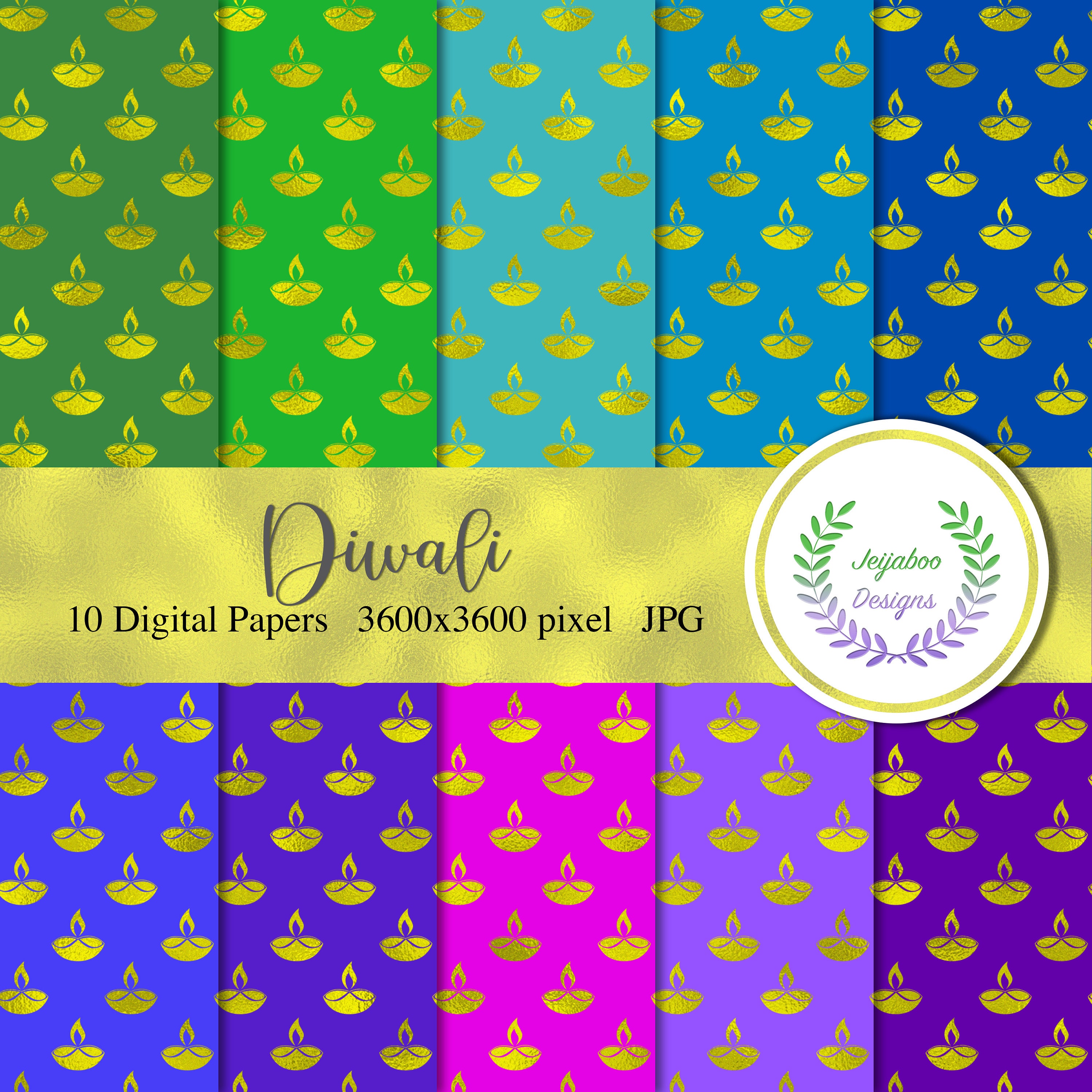 Printable Indian Diwali Diya Digital Paper Pack - Etsy