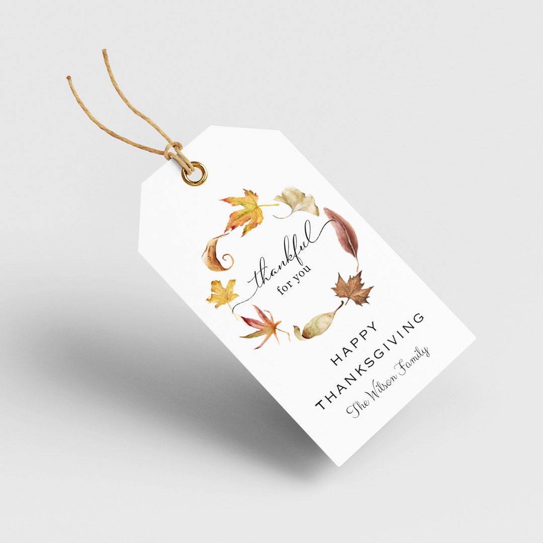 EDITABLE PRINTABLE PERSONALIZED Happy Thanksgiving Gift or Favor Tags ...