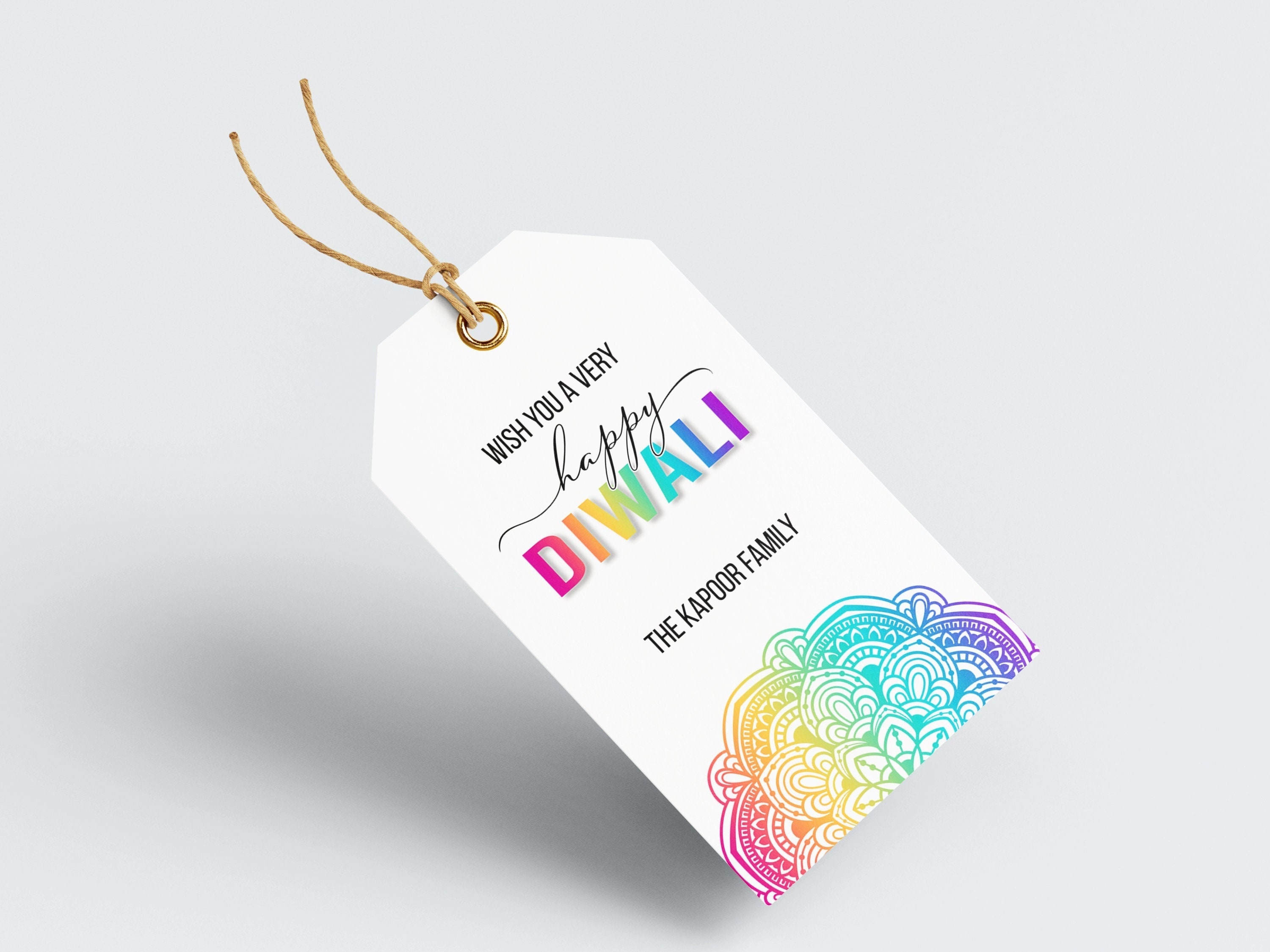 EDITABLE PRINTABLE PERSONALIZED Happy Diwali Gift or Favor Tag Diwali ...