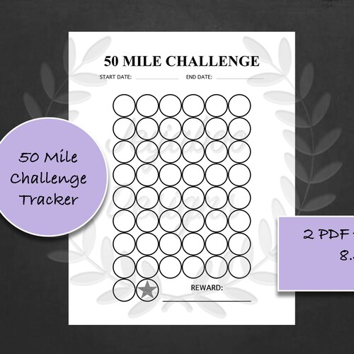 100 Mile Challenge Running Walking Monthly Exercise Tracker - Etsy