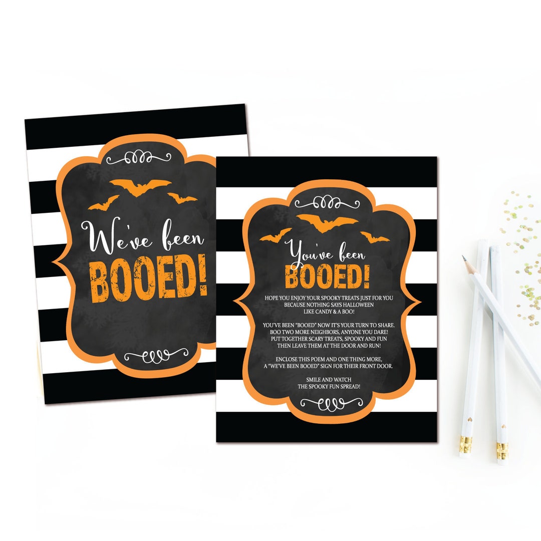 You've Been Booed Game - We've Been Booed Sign - Halloween Treat Sign ...