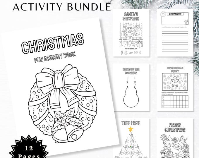 Christmas Printable Activities for Kids, Printable Activity Book ...