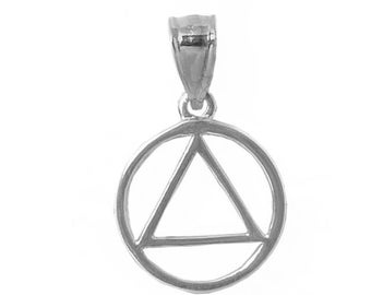 Alcoholics Anonymous Sterling Silver AA Symbol Pendant Thick - Etsy