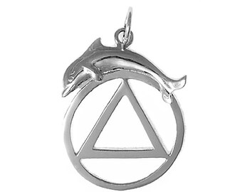 Alcoholics Anonymous Sterling Silver AA Symbol Pendant Large - Etsy
