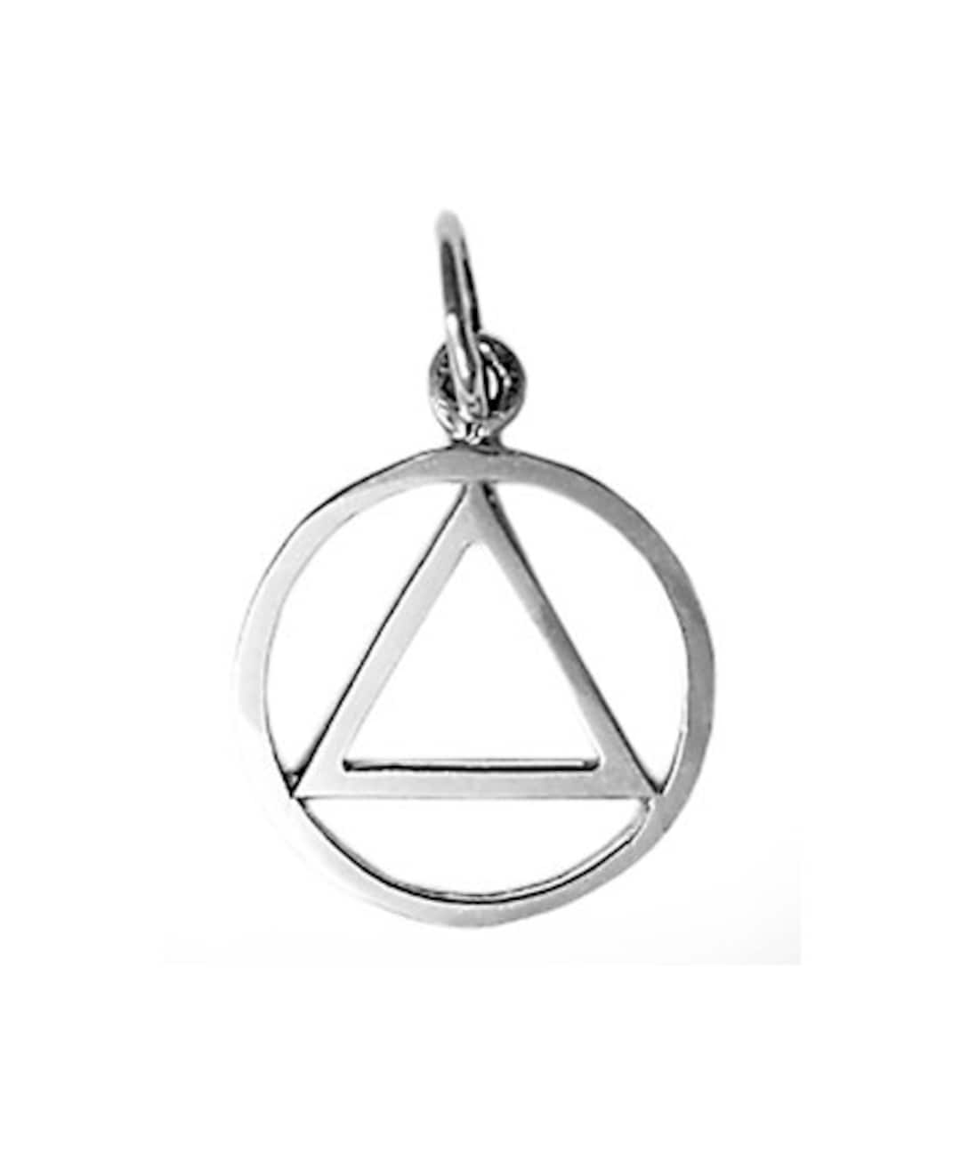 Alcoholics Anonymous Sterling Silver Pendant, Flat Style, Medium Size ...